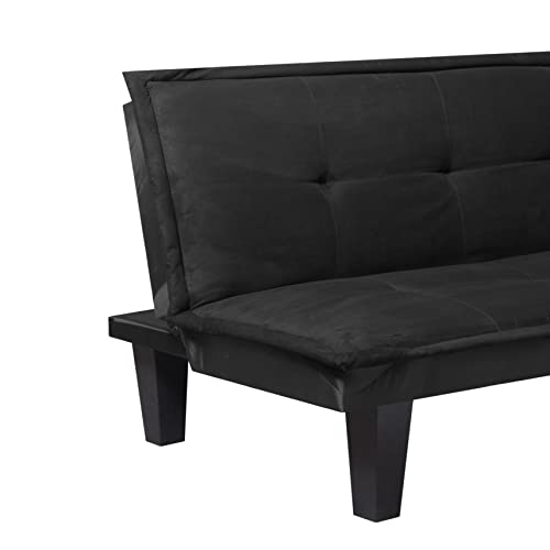 Penifun Sofa Bed, Sleeper Futon, Memory Foam Couch Convertible Loveseat for Compact Living Spaces Offices Apartments Dorm Bonus Room, Black