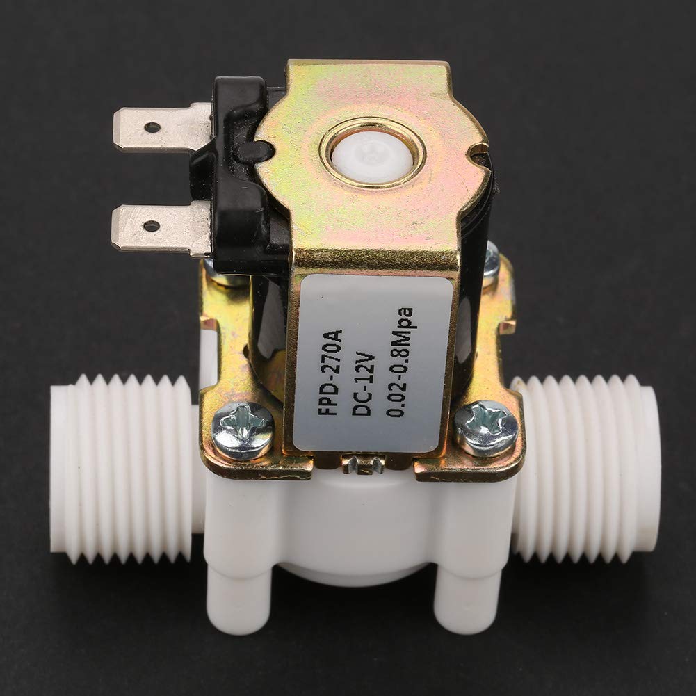 SANON NC Plastic Electrical Inlet Solenoid Water Valve for Water Dispense 12V G1/2