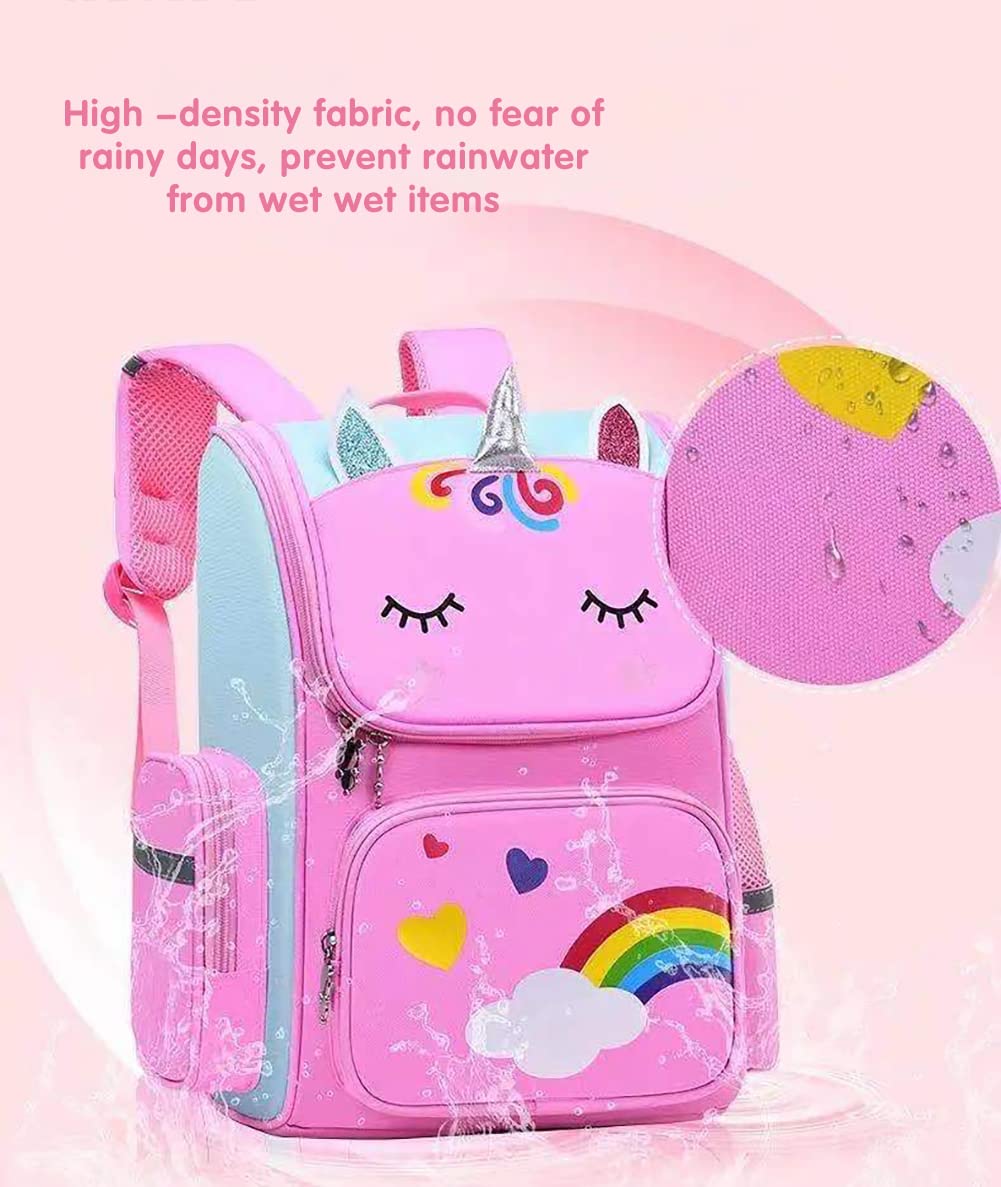 School Backpack for Girls Large Capacity Waterproof Light Weight Schoolbag Bookbag for Kids Primary School Student (Magic Horse Pink)