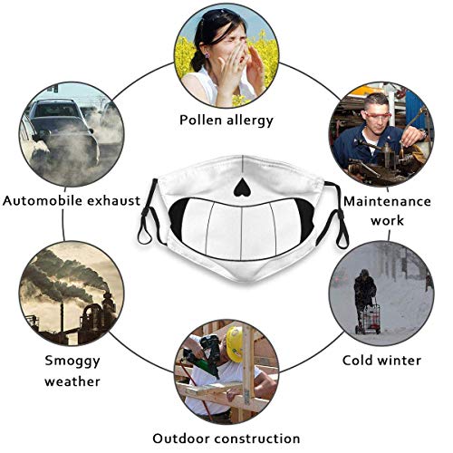 Sans Undertale Pixel Smile Breathable Cover Mask with Activated Carbon Filters Balaclava Protection
