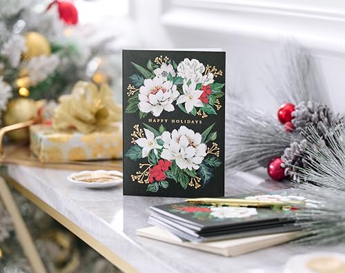 Papyrus Christmas Cards Boxed with Envelopes, Warmest Wishes, Vintage Floral (14-Count)