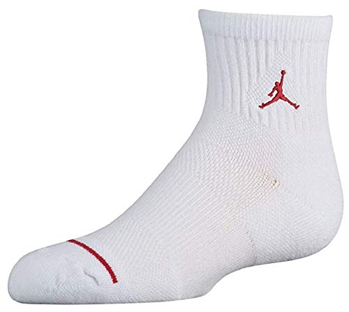 Nike Air Jordan Jumpman Quarter Socks 3 Pack - Boys' Grade School (7-9 (Shoe 3Y-5Y), White)