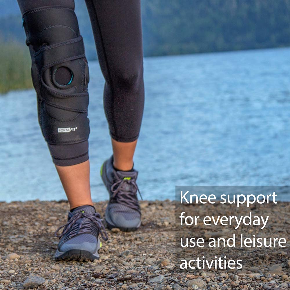 Ossur Formfit Hinged Lateral J Knee Brace | Open Popliteal Area and J-Shaped Buttress for Added Support | Helps in Patella Stabilization and Realignment | Easy Pull-On Sleeve Design (XX-Large, Left)
