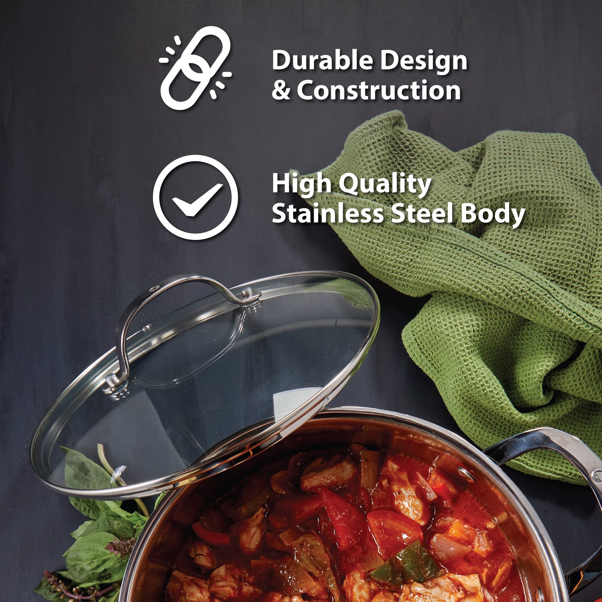 Swiss Diamond Stainless Steel 2.6 Quart Saucepan with Lid β Sauce/Cooking Pot for Induction, Gas, and Other Stoves β Oven-, Dishwasher-Safe, Mirror Finish Cookware