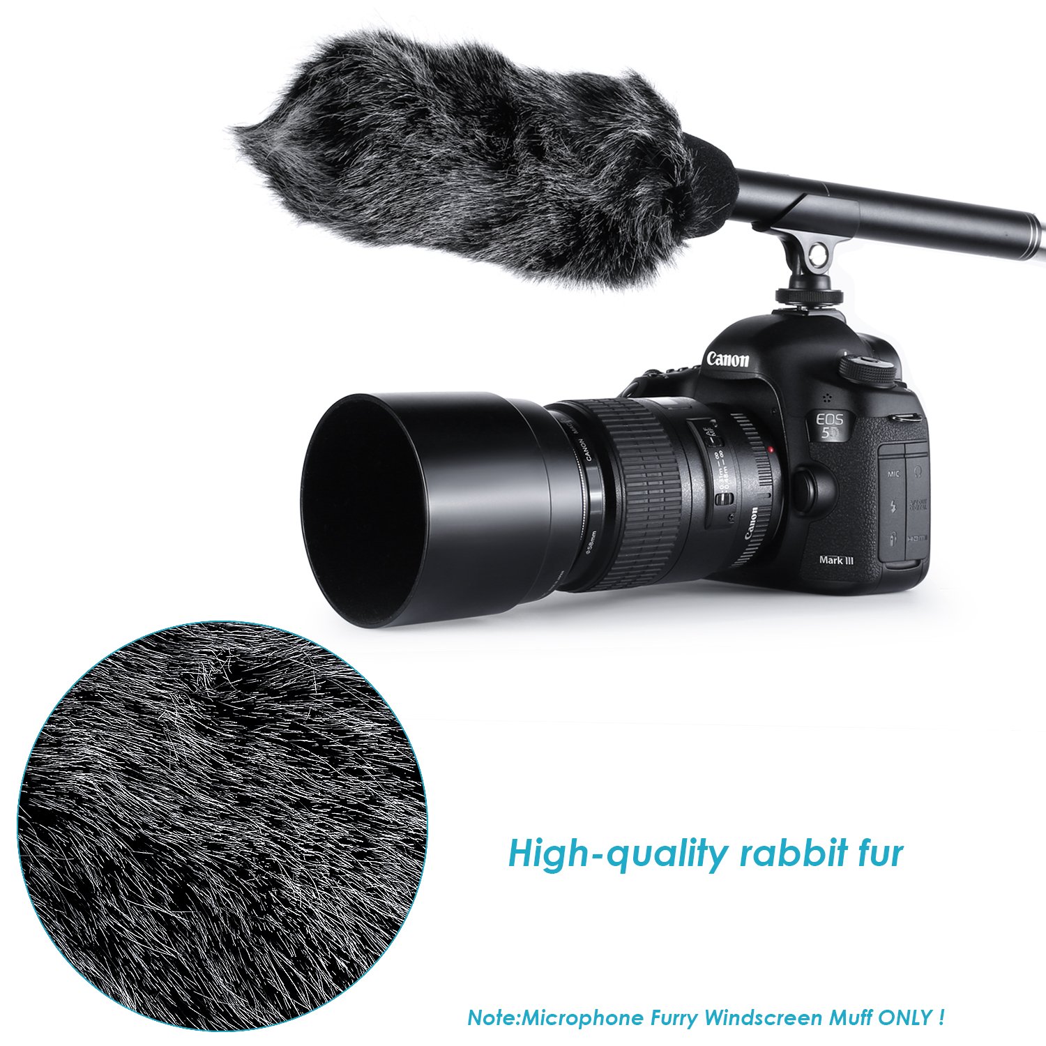 Neewer 14inches Uni-Directional Shotgun Mono PRO Condenser Microphone with Furry Windscreen Muff for Canon Nikon Sony Camcorder,DSLR Cameras