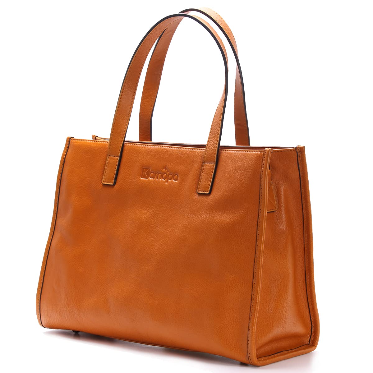 Women's Leather Handbags Shoulder Tote Organizer Top Handles Crossbody Bag Satchel Designer Purse (Brown)