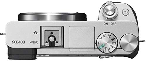 Ultimaxx Essential Sony Alpha a6400 Camera with 16-50mm Lens Bundle (Silver) - Includes: 64GB Memory Card, 1x Seller Replacement Battery, Digital Flash with Bracket, & More (17pc Bundle