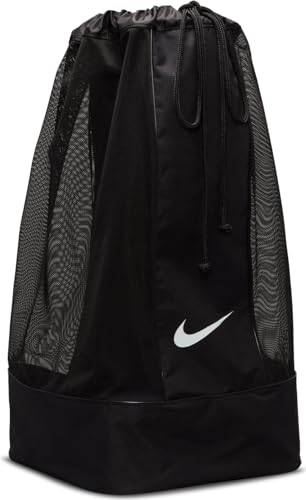 NIKE Club Team Swoosh Soccer Ball Bag - Black/Black/White, 86 x 47 x 47 cm, 164 l