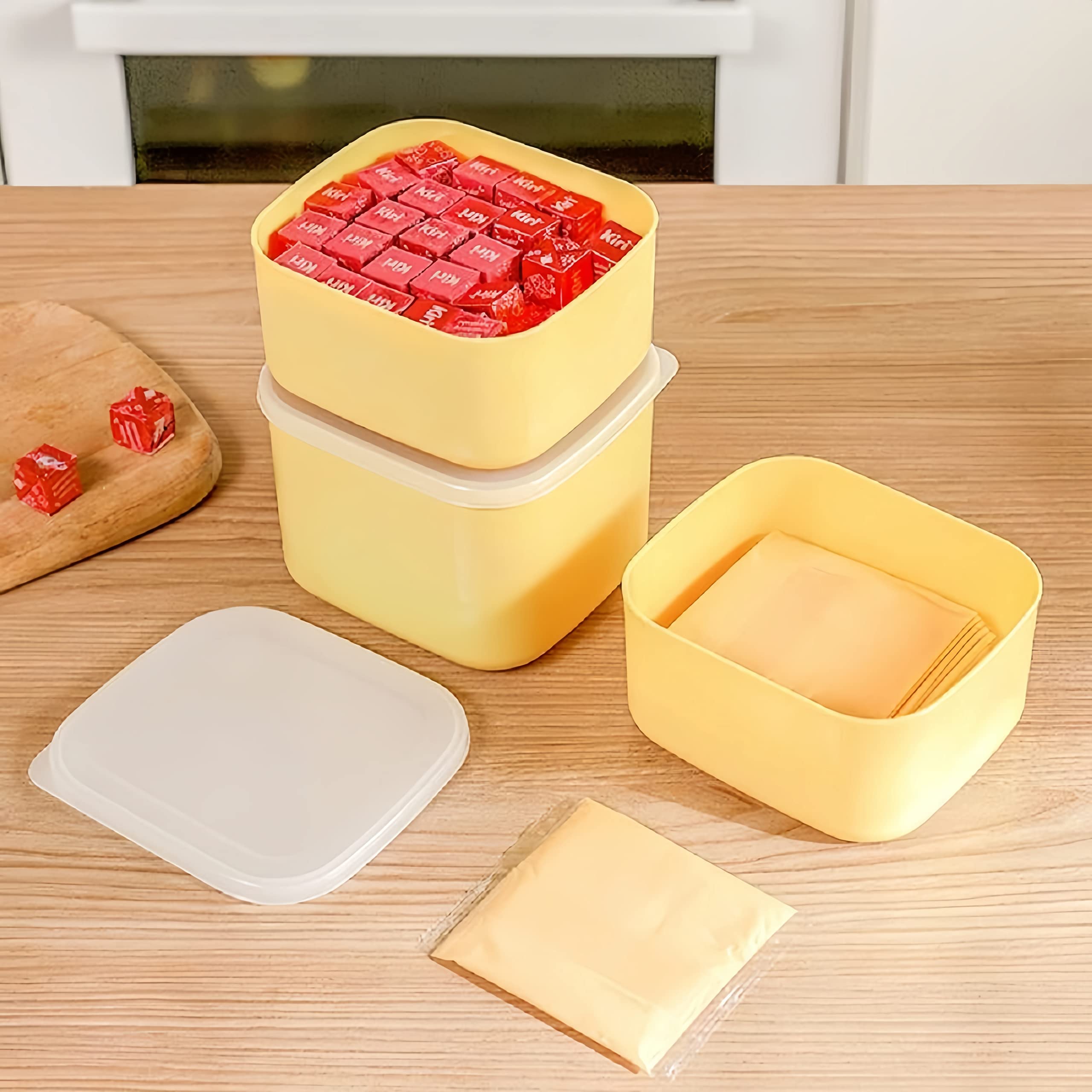 wulikanhua 2 Pack-Cold Dish Storage Container, Deli Meat Container Cold Cuts Fridge Keeper, Cheese Food Storage Container with Lid for Refrigerator, Shallow Low Profile Christmas Cookie Holder