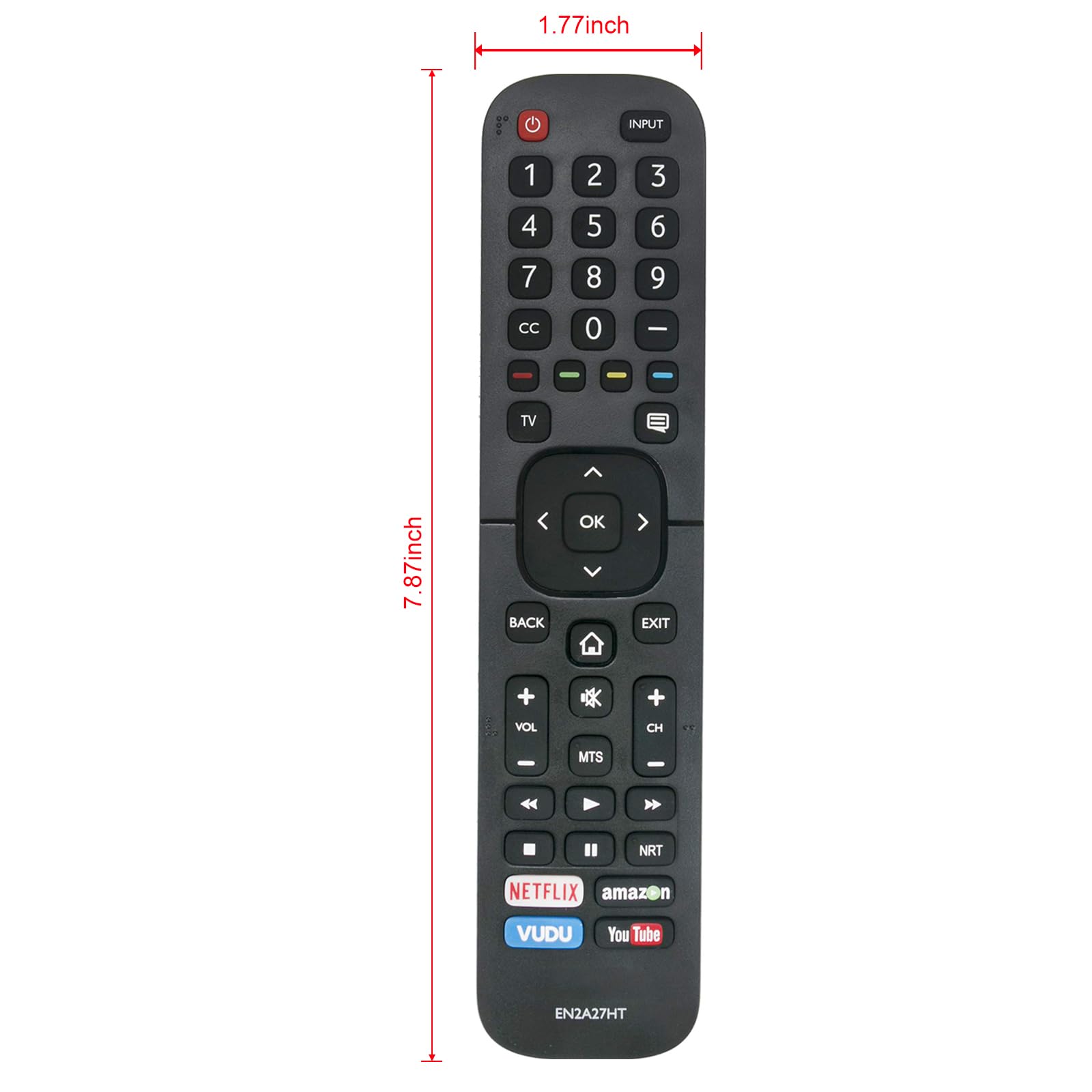 New EN2A27HT Replace Remote fit for HISENSE SMART TV 32H5D 39H5D 40H5D 43H5D 43H6D 50H5D 55H5D 50H6D 55H6D 60DU6070 65H6D 50DU6070 55DU6070 H5 series H6 series 4K UHD HDR Smart TV 2017 MODEL