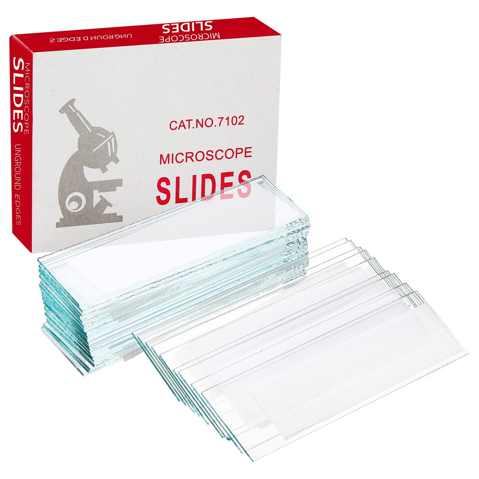 ZENFUN 300 Pcs Microscope Slides and Covers, Blank Glass Slides for Microscope Set - 300 Slides, 300 Coverslips, for Microscopy Experiments and Analysis, Education