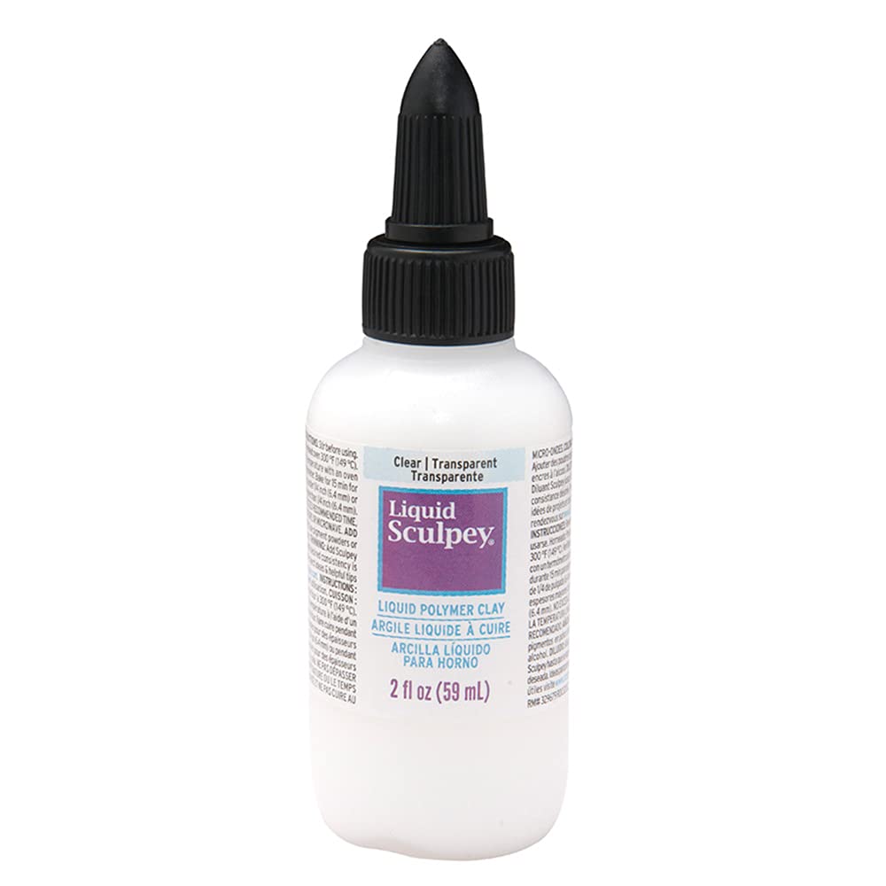 Polyform Liquid Sculpey Liquid Polymer Oven-Bake Clay, Clear, 2 oz. bottle, Great for jewelry, holiday, DIY, mixed media, window clings, home décor and more! Great for beginners to artists!