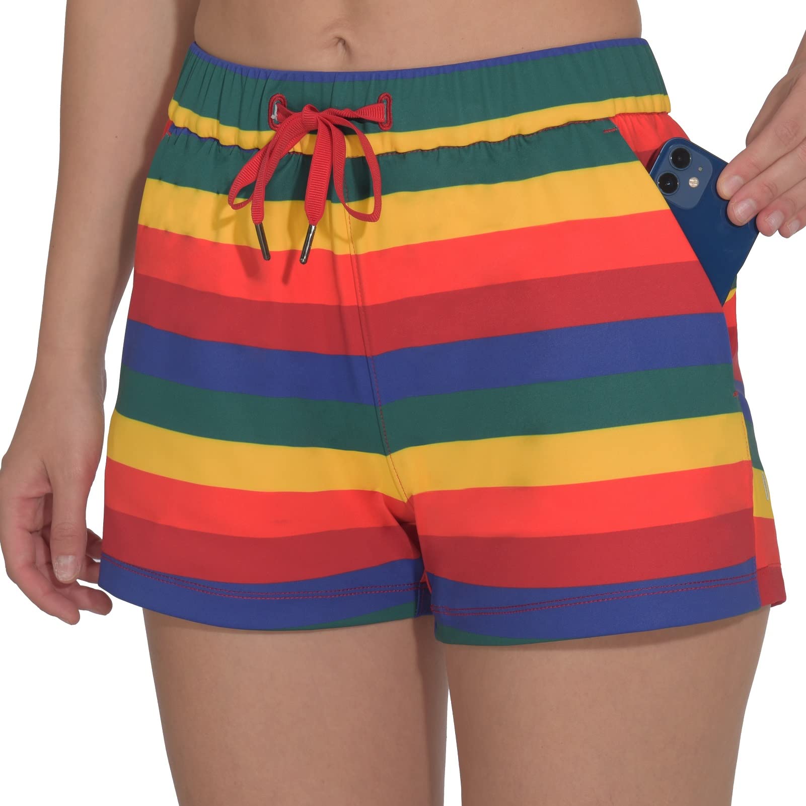 Womens Summer Athletic Workout Sweatpants Running Yoga Lounge Shorts Rainbow S