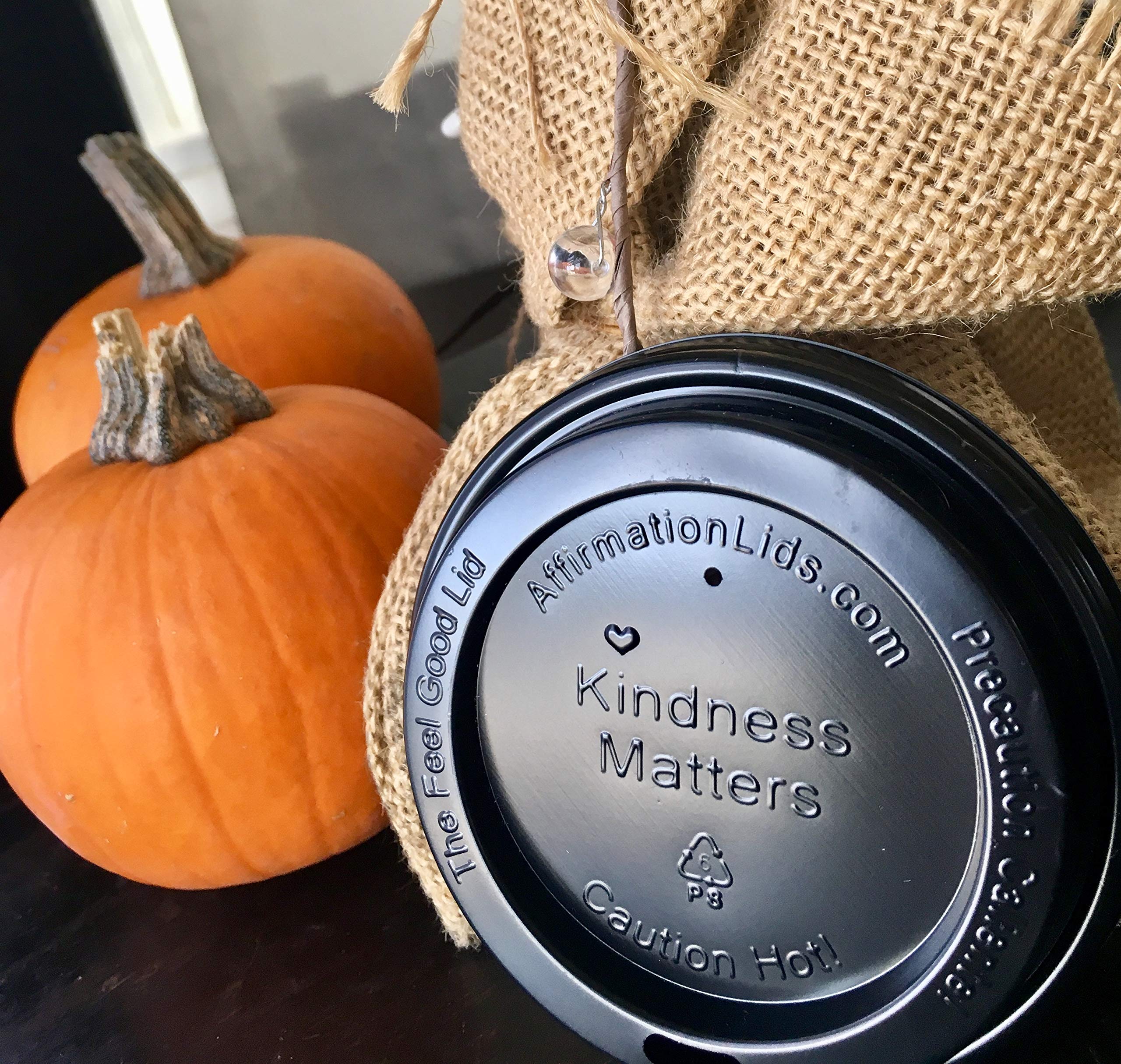 Positive Affirmation Coffee Lids for Solo/Dixie/Karat cups16/20/24oz, Single Variety 400ct (Black) (Be Unstoppable)