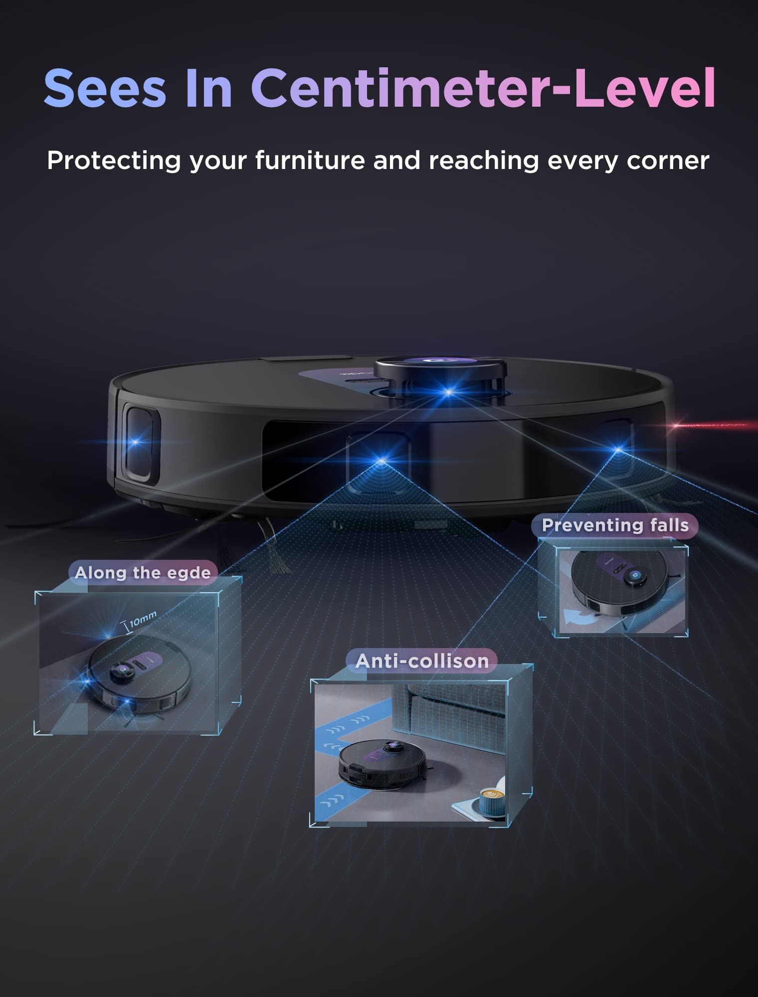 OBODE Robot Vacuum and mop Combo, 4000Pa Suction, LDS Navigation, Robotic Vacuum Cleaner with Carpet Detection, 180mins Runtime, Perfect for Pet Hair, Compatible with APP/Alexa, A8