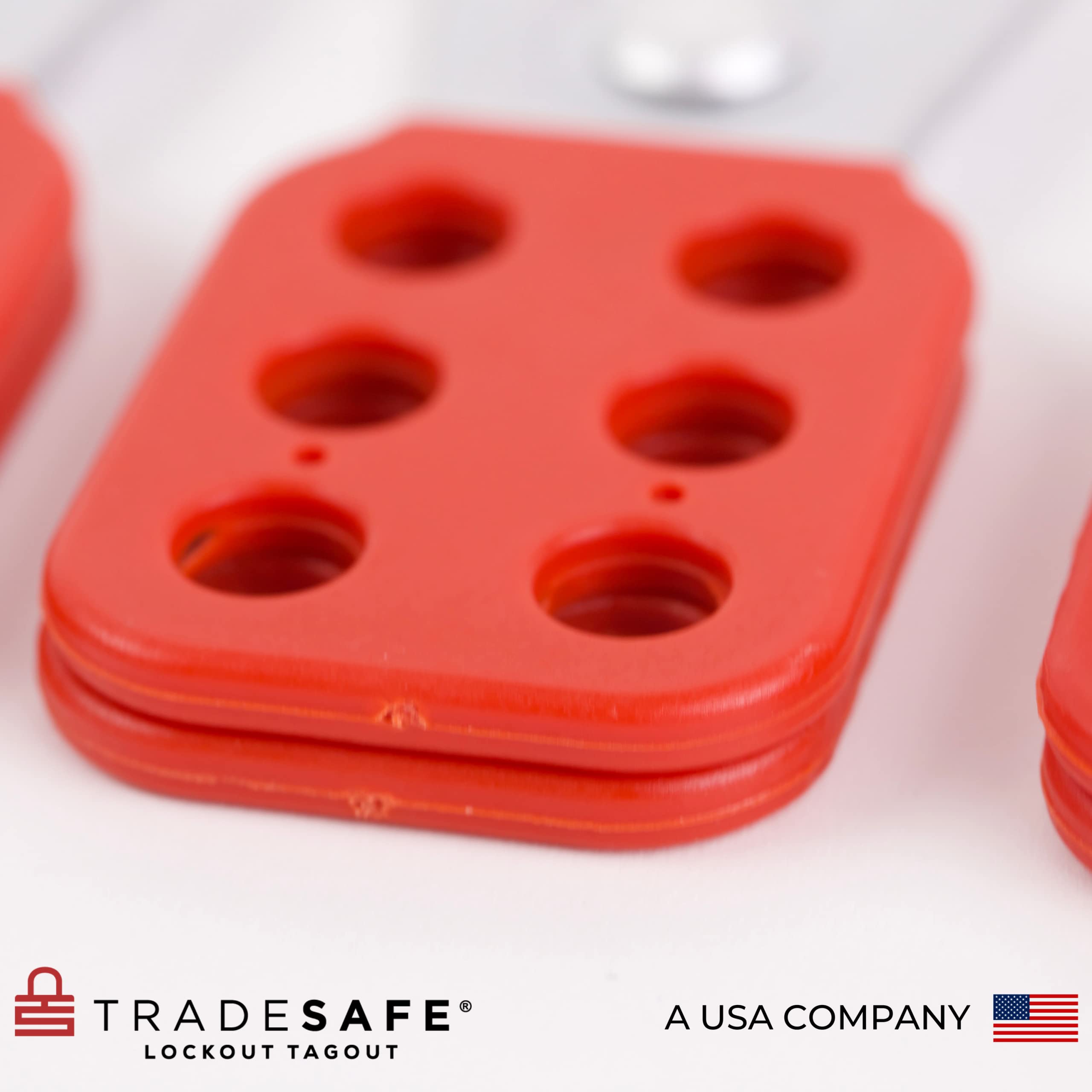 TRADESAFE Lock Out Tag Out Hasp - 1 inch Jaw Diameter Stainless Steel Lockout Hasp, Nylon Handle, Tamper-Proof and Impact-Resistant Loto Hasp, 6 Pack