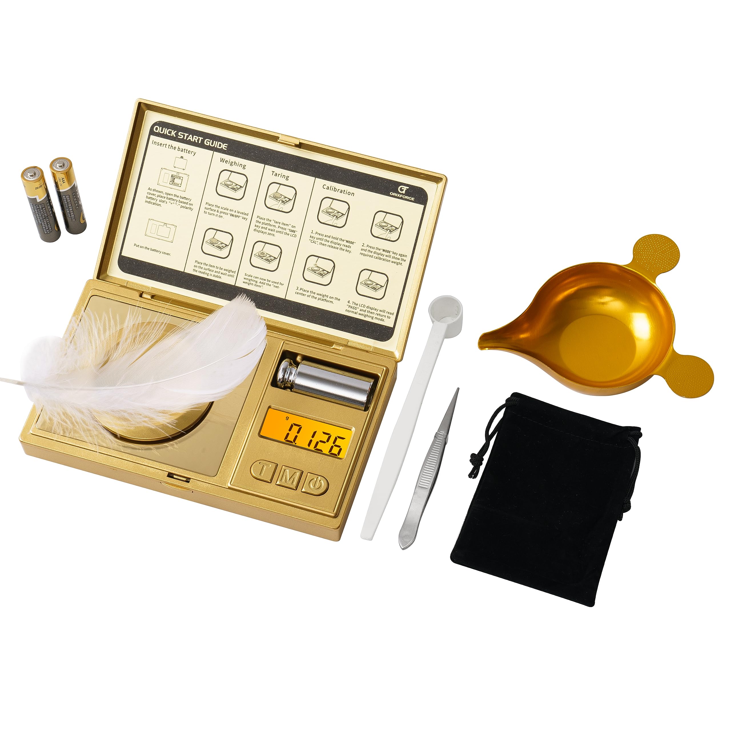 ORIXFORCE High Precision Pocket Scale 50g/0.001g, Jewelry Scale, Powder Scale, Scale for Weed, Gold Weight Scale Milligram/Gram Scale for Food Portable Electronic Scale, Best Digital Scale, Gold