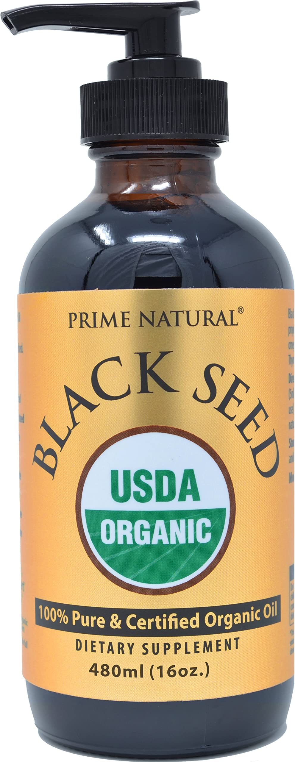 Organic Black Seed Oil 16oz - Cold Pressed Unrefined High Thymoquinone 1.7% USDA Certified - Turkish Origin Potent Nigella Sativa Liquid - Vegan Omega 3 6 9, Antioxidant Immune Boost Joints Skin Hair