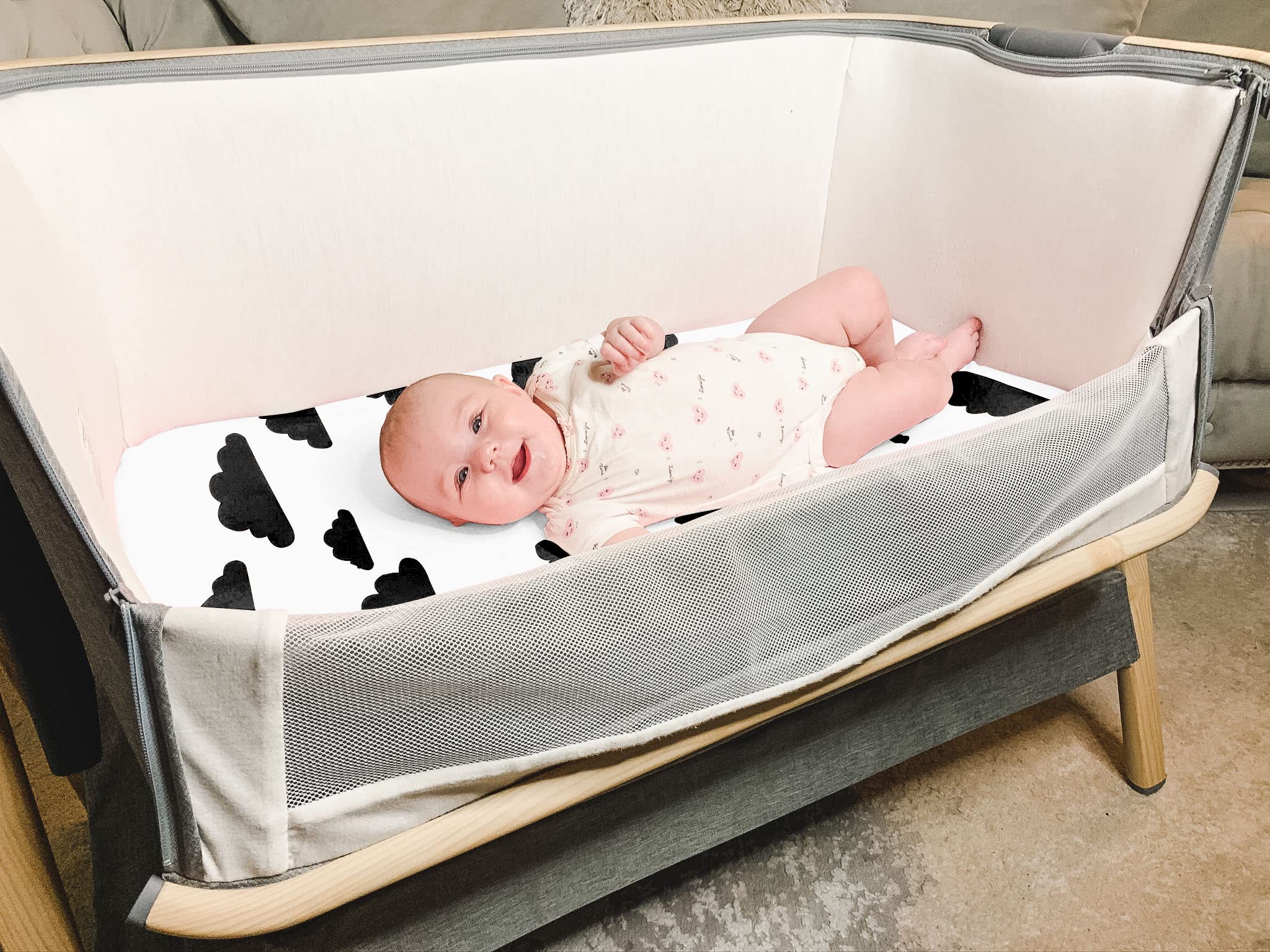 Pack n Play Sheets – Premium Pack and Play Sheets 4 Pack – 100% Super Soft Jersey Knit Cotton Playard Mattress Portable Playpen Sheet – Fitted Play Yard Mini Crib Sheets for Boy & Girl (24 x 38 x 5)