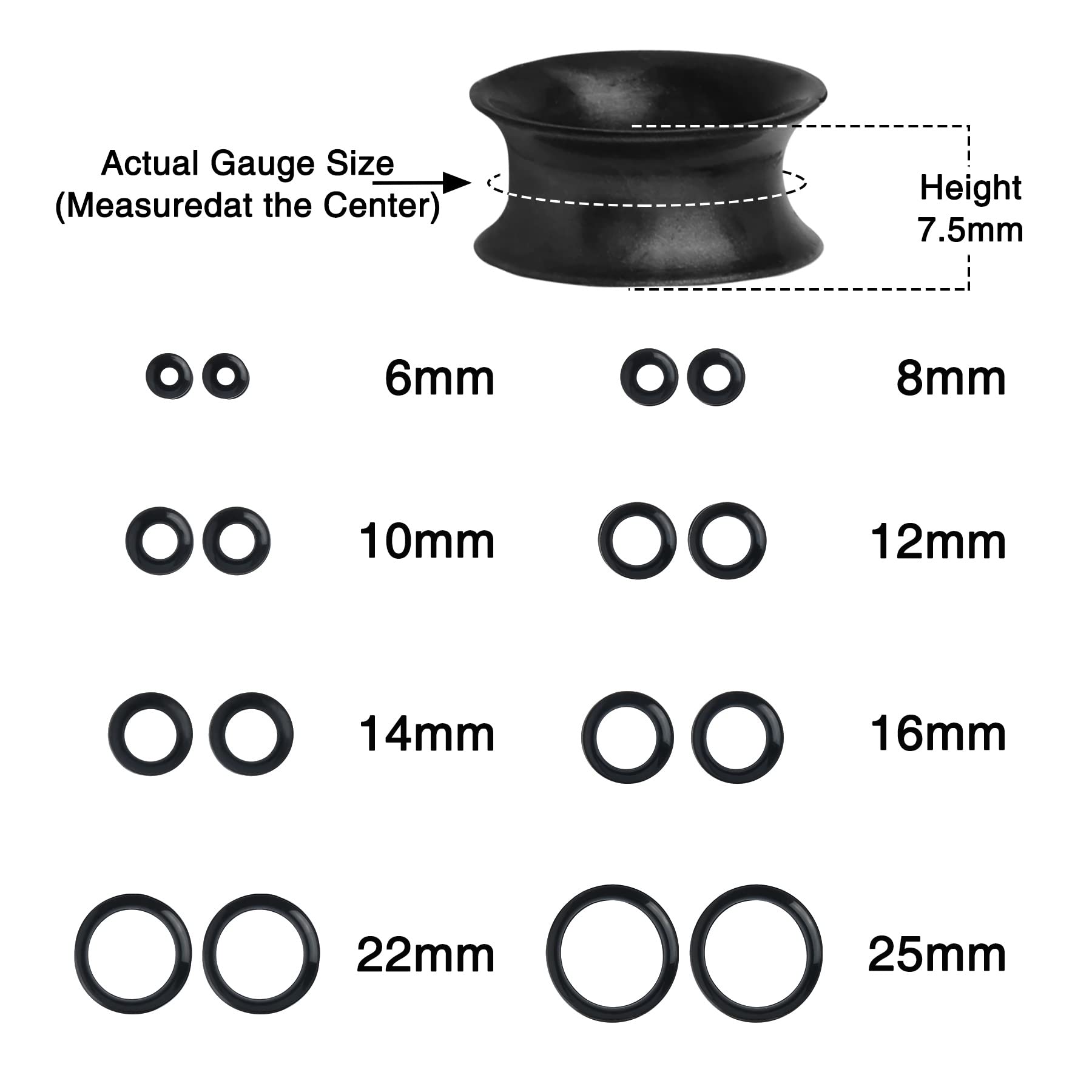 OUFER Flesh Skin Soft Silicone Hiding Hide Hider Retainer Double Flared Plugs Ear Plugs Tunnels Flexible Tunnel Ear Stretching Plug Gauge
