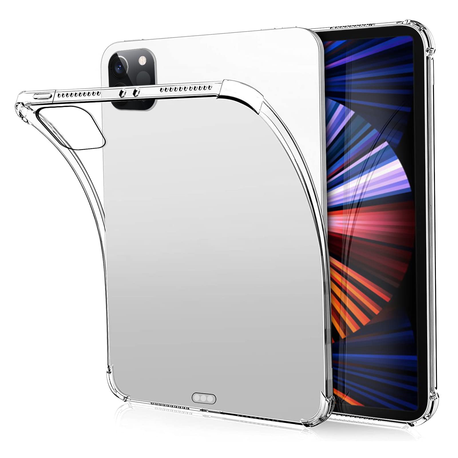 ZenTiky Case for iPad Pro 12.9’’ 2021 5th Generation, Clear Protective Case for iPad Pro 12.9 inch 2021 Model, Hard Back Cover Shockproof TPU Protective Cover for 2021 iPad pro 12.9, Transparent
