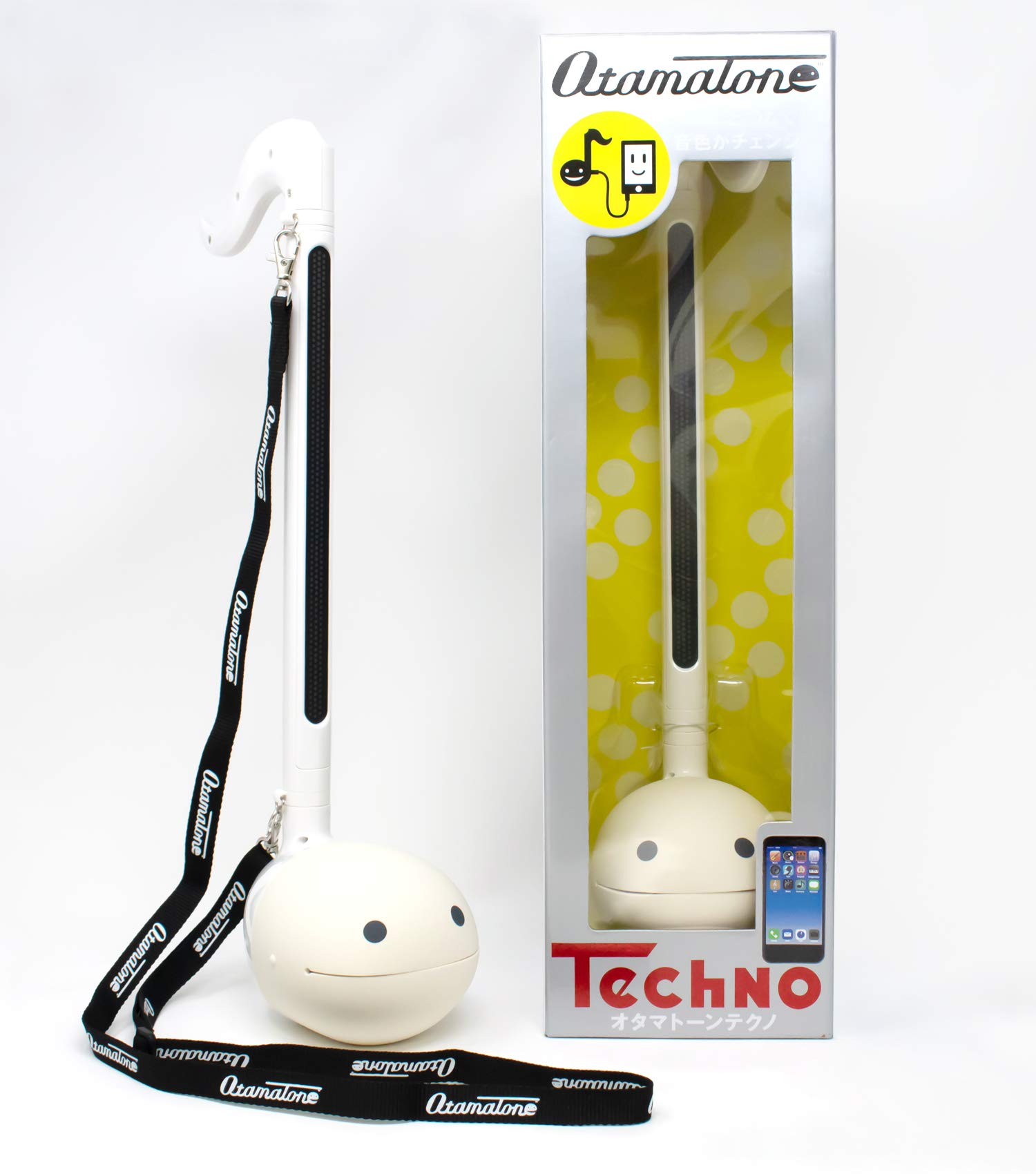 Otamatone Techno [Japanese Edition] Electronic Musical Instrument Synthesizer [Music Link Connect] with a Smartphone (iPhone and iPad iOS/Android App) from Japan by Cube/Maywa Denki, White