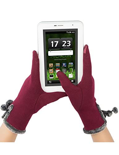 OTIOTI 1 Pair Womens Gloves Winter Touch Screen Texting Gloves for Women Fleece Lined Thick Warm Gloves