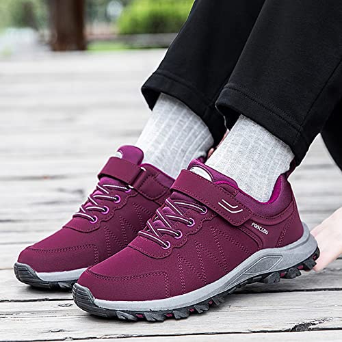 Women's Simple and Fashionable Round Head Water Proof Lightweight Breathable Soft Bottom Casual Soft Sole Womens Shoes Purple