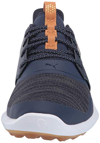 Puma Golf Men's Ignite Nxt Lace Golf Shoe, Peacoat-Puma Team Gold-Puma White, 10.5 M US