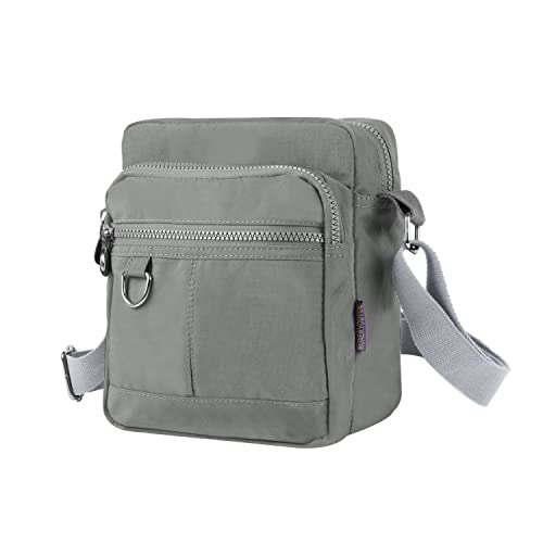 SUKUTU Women Casual Nylon Shoulder Bag Ladies Multi Pockets Lightweight Crossbody Purse