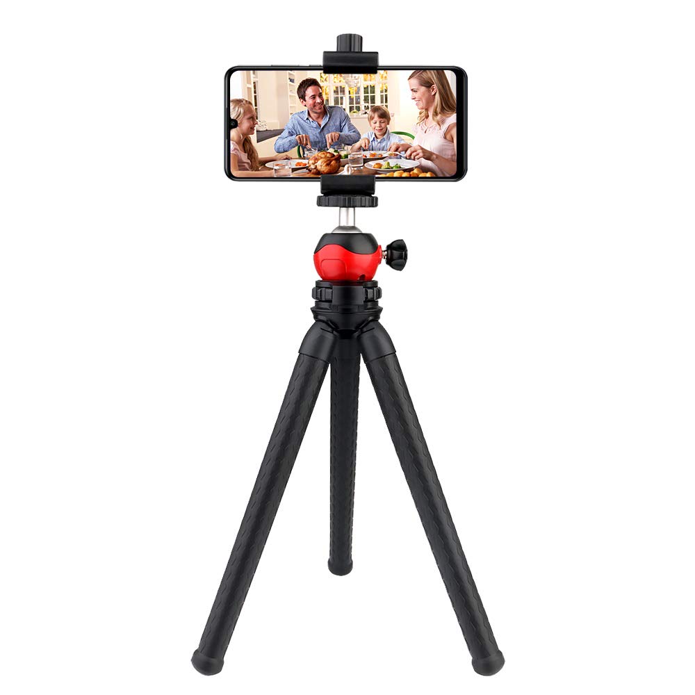 Phone Tripod, Octopus Tripod Stand with Flexible Legs, Phone Holder and Wireless Remote, Suit for Cell Phone/DSLR Camera/GoPro/Fill Light/Webcam for Selfies/Vlog/Live Streaming/Photography