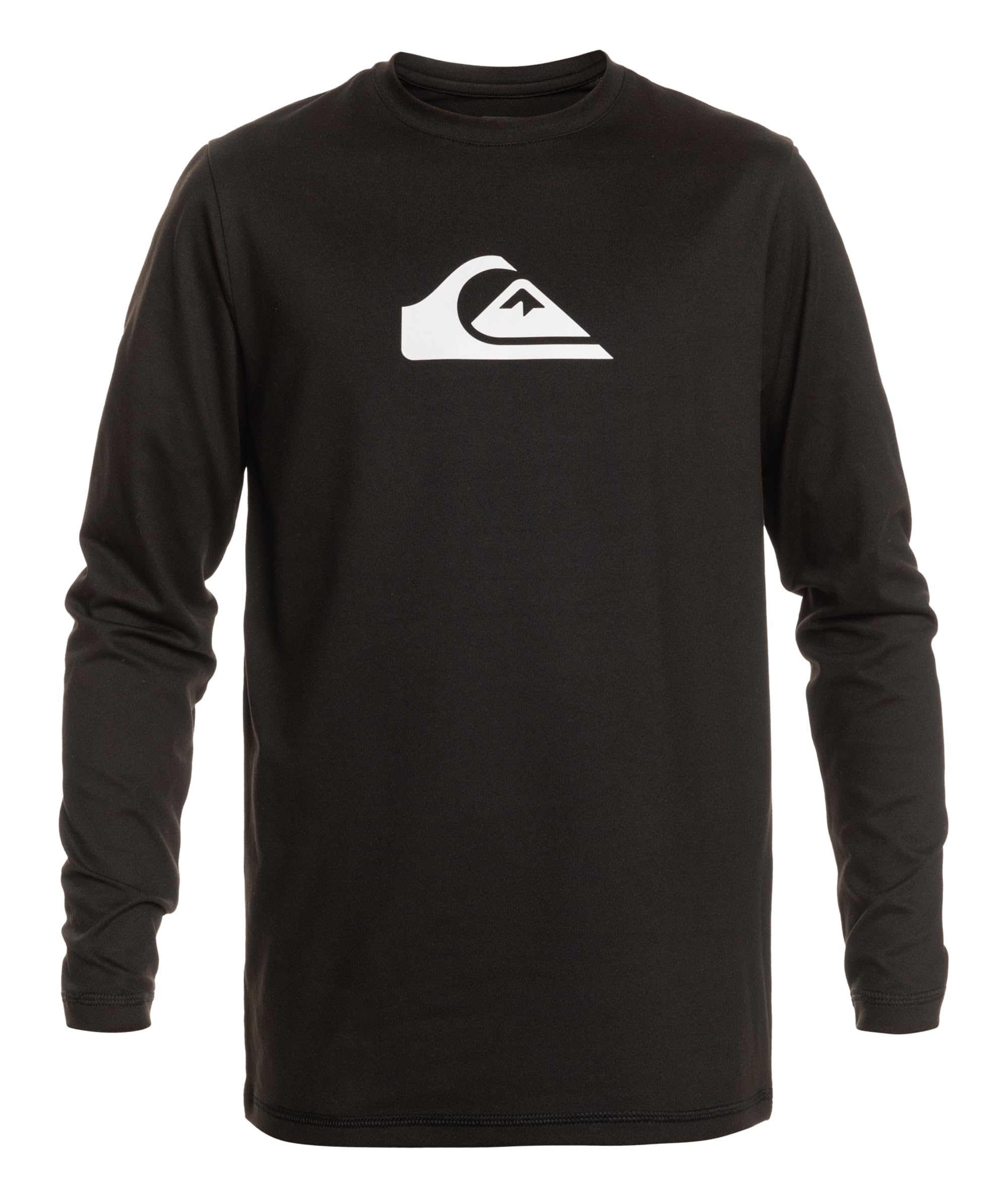 Quiksilver mens Solid Streak Long Sleeve Rashguard Upf 50 Sun Protection Surf Rash Guard Shirt, Black, Large US