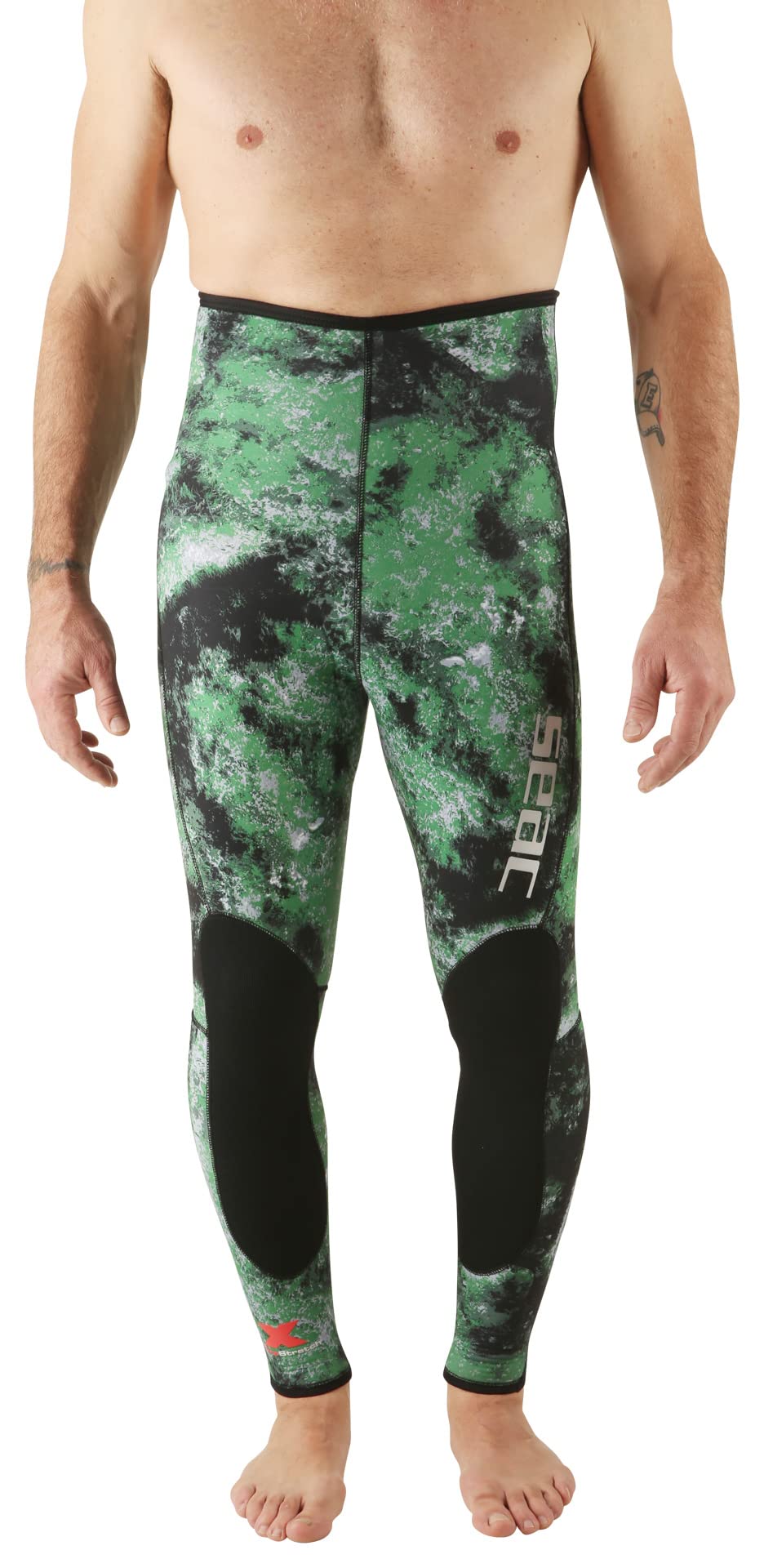 SEAC Ghost, High-Waisted Pant in 5 mm Ultrastretch Neoprene for Freediving and Spearfishing, camo Green, Medium (0010352250055A)
