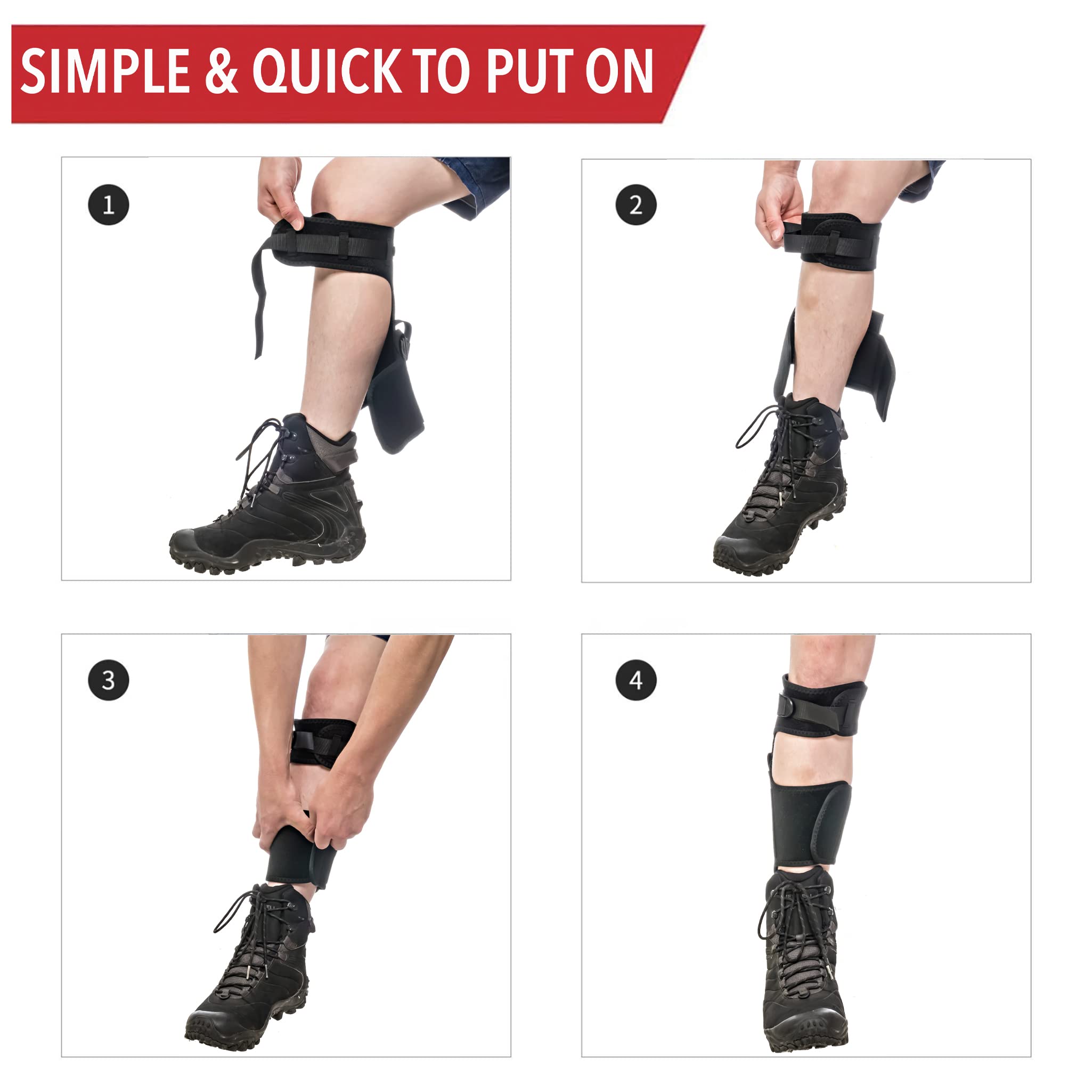 POLICE Ankle Holster for Concealed Carry, Leg Gun Holster Pistol Airsoft Holsters, Comfortable & Durable Gun Holsters for Women Man, Left Right Handed - Universal Fits Various Gun Sizes and Brands.