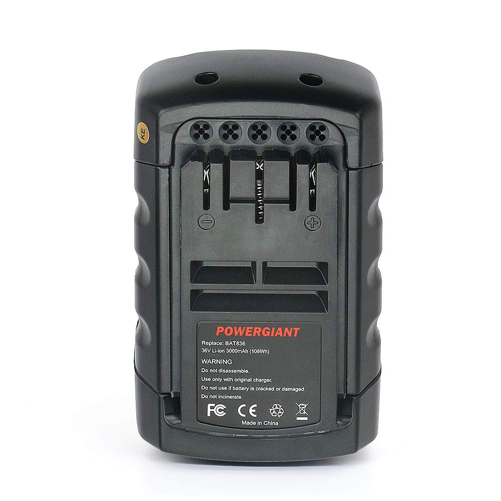 POWERGIANT 36V 3.0Ah Lithium-Ion Replacement Battery for Bosch BAT818, BAT836, 11536VSR 18636 18636-01 38636-01 GBH GKS 36 V-Li