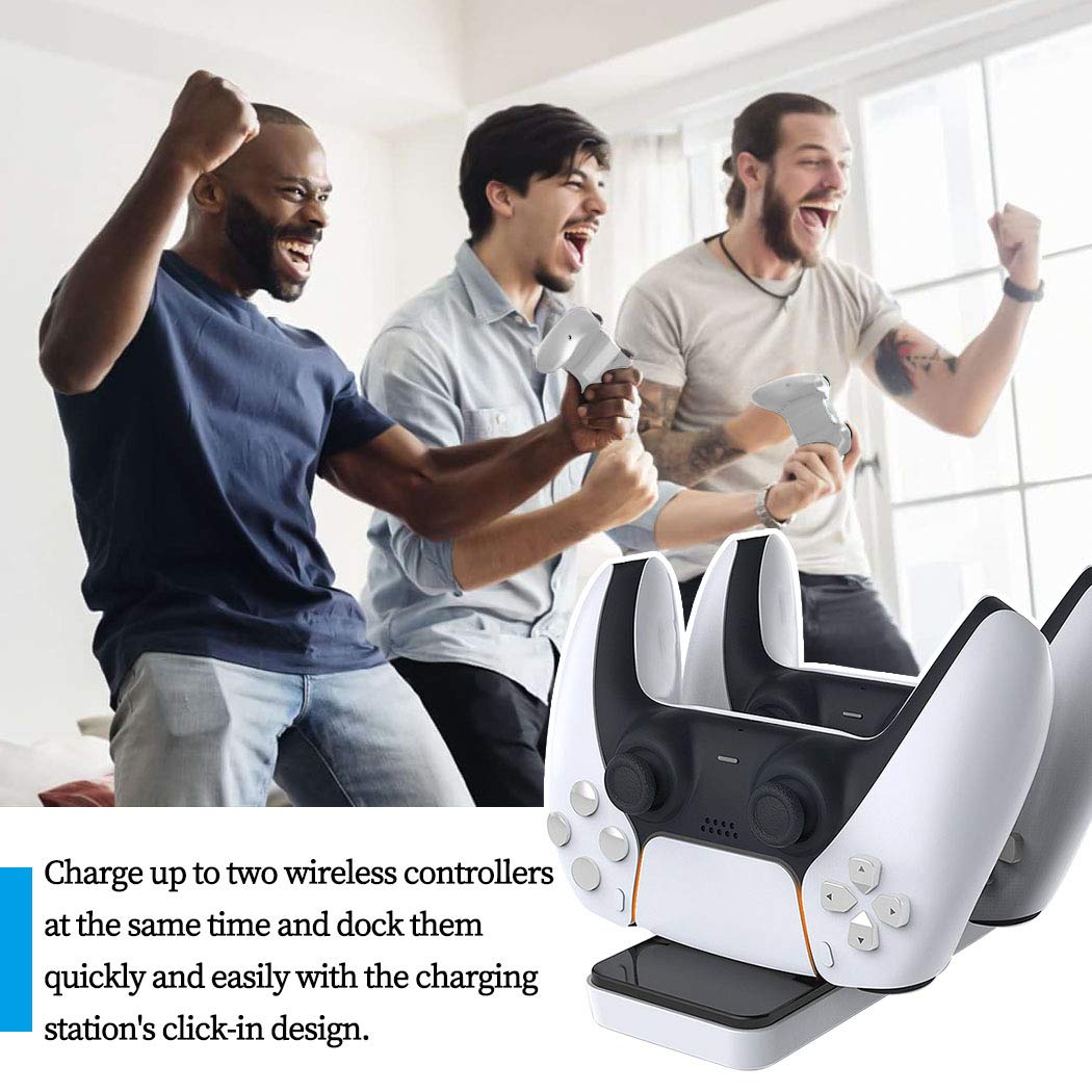 Tanzfrosch Controller Charger for PS5 Playstation 5 Dualsense Controller Charging Station Dock Accessory