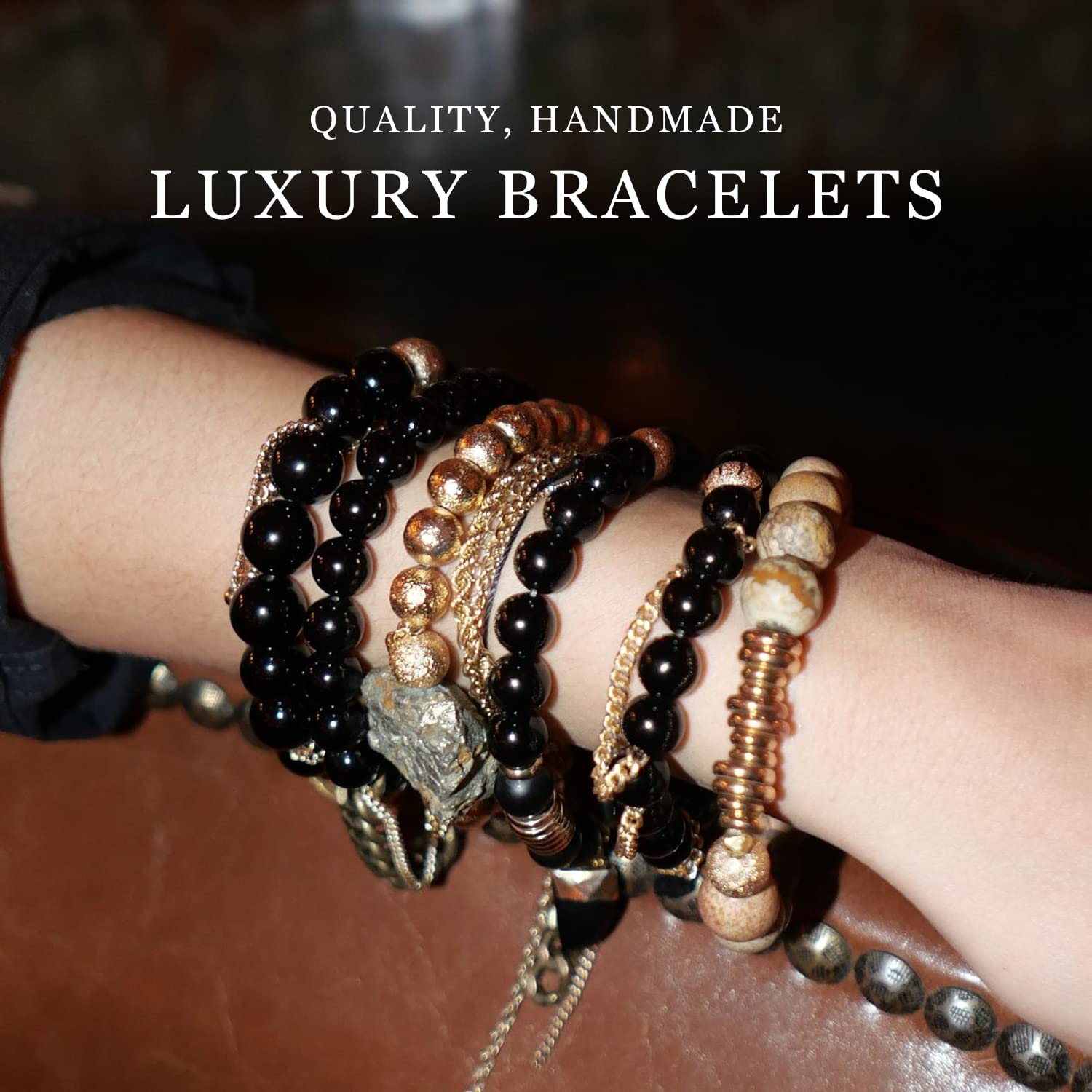 THE LACE PROJECT β Handmade Beaded Bracelets | Authentic Gemstones and Crystals With Healing Properties | Gold Filled Hardware | Gold Chain | Mix and Match Stack Bracelets | Wonderland
