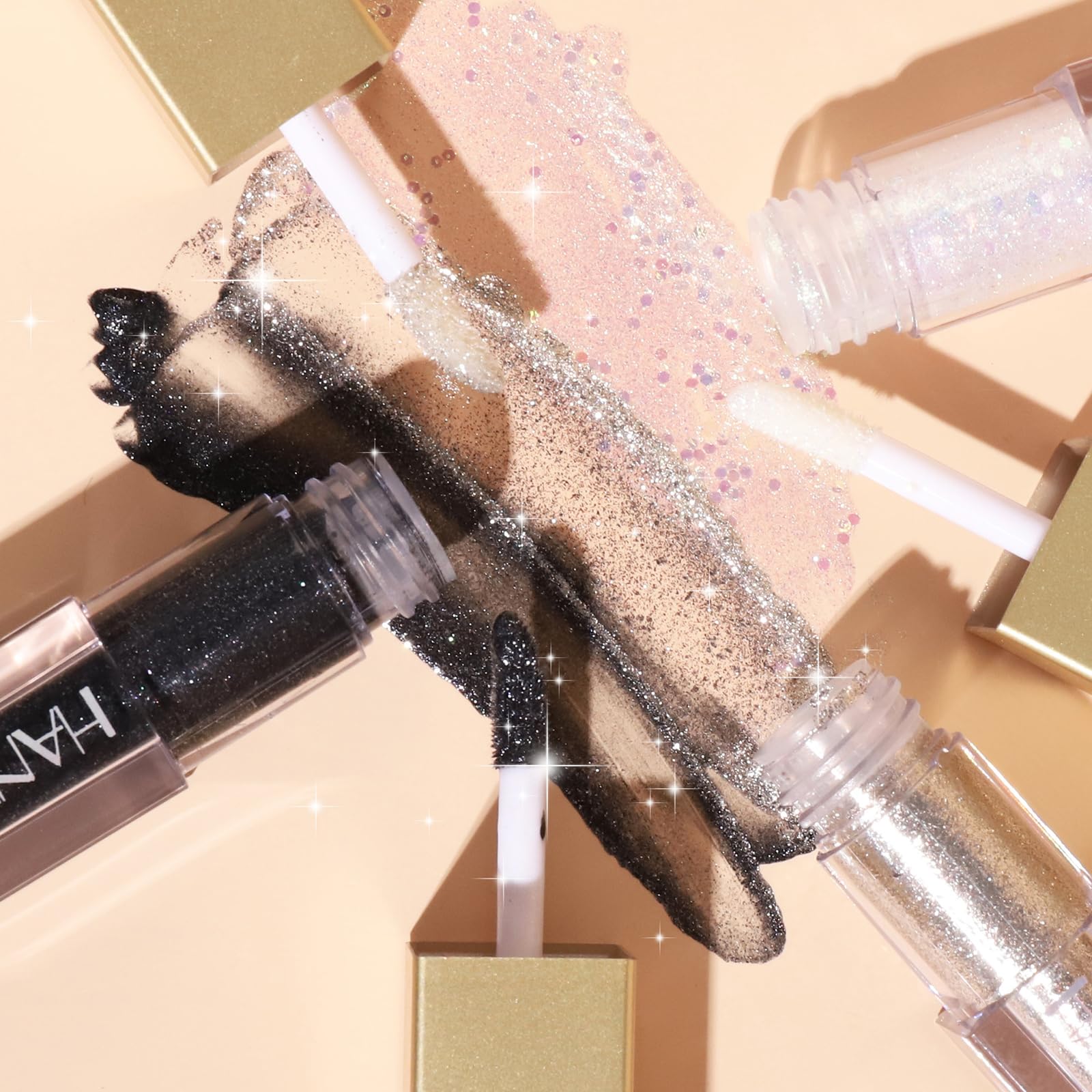 Quxunzzz Liquid Glitter Eyeshadow,Liquid Glitter Eyeliner Metallic Glitter Shimmer Eye Looks Waterproof Long Lasting Quick-Drying Sparkling(12#)