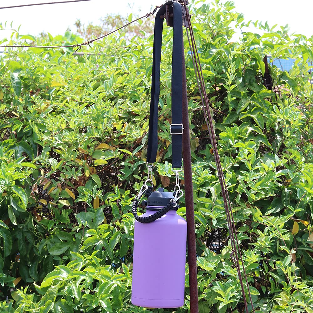 QICAIPO Paracord Handle Carrier Holder with Shoulder Strap, Fits Wide Mouth Bottles 12oz to 64oz (Camo)