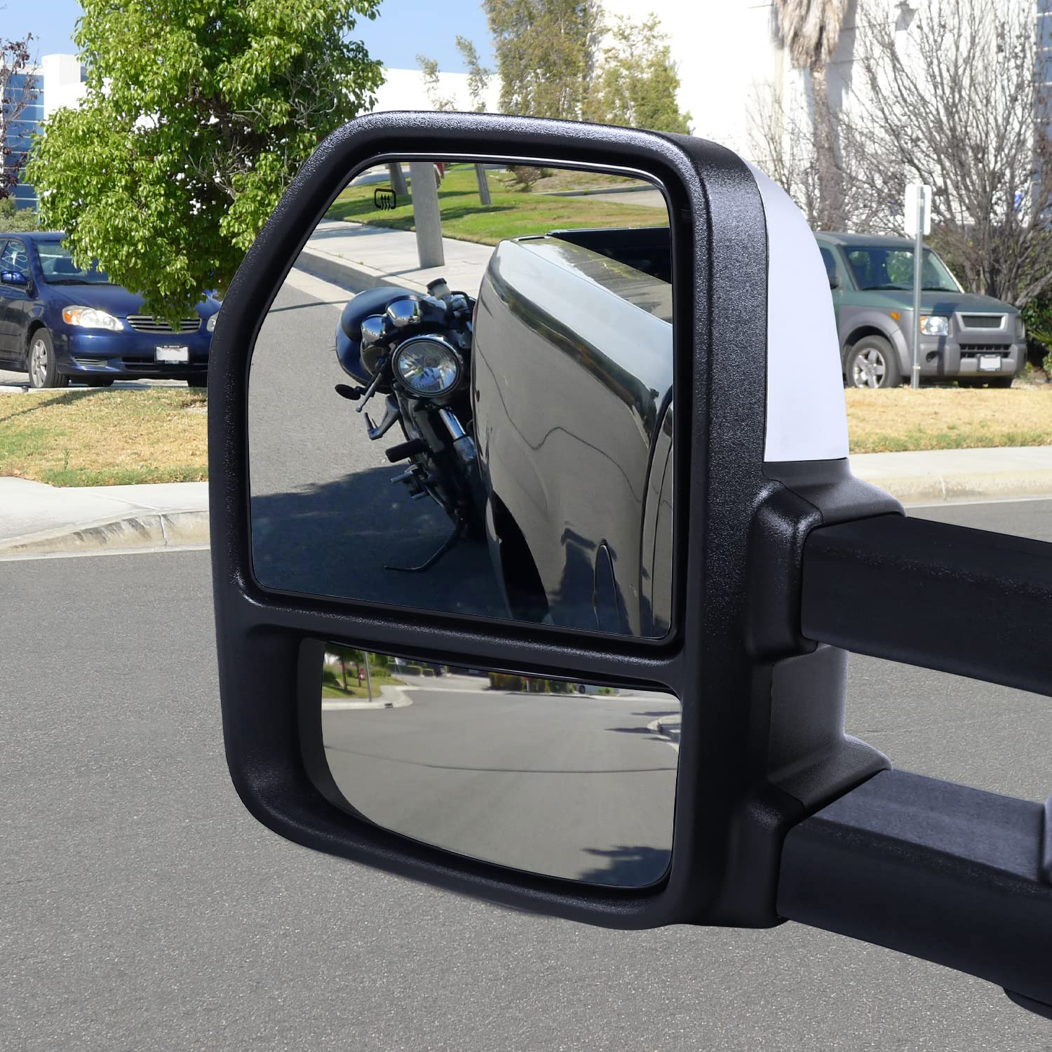 Spec-D Tuning Chrome Telescopic Towing Mirror Clear Signal Power Heated Compatible with Ford F250 Super Duty 1999-2016