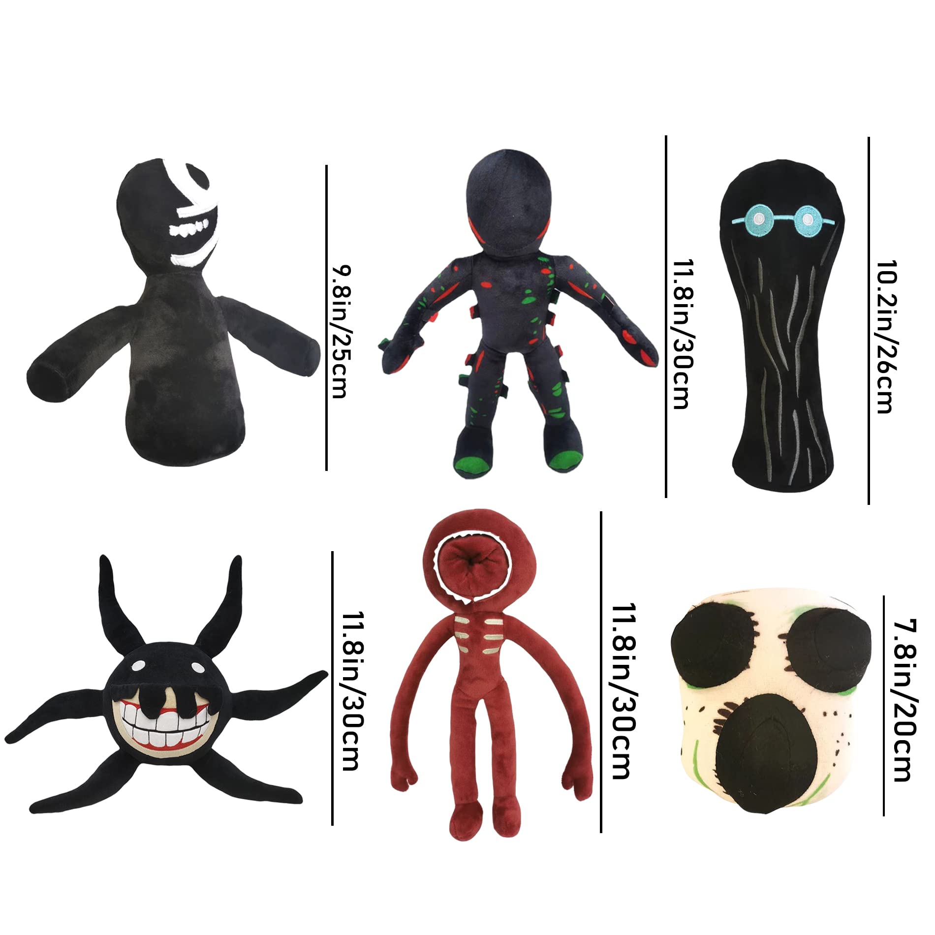 Xoerotk Doors Plush Set,6PCSPP Material Doors Short Plush Figure Jack Ambush halt Screech Glitch Toy Doll Gift