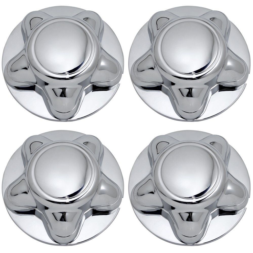 OxGord Center Caps Compatible with 97-04 Ford F-150, Expedition, 98-03 Navigator - Snaps Over Factory Aluminum & Steel Wheel with 12/14mm 5-Lug Bolts - OEM Replacement YL34-1A096-DA (4 Pack) - Chrome