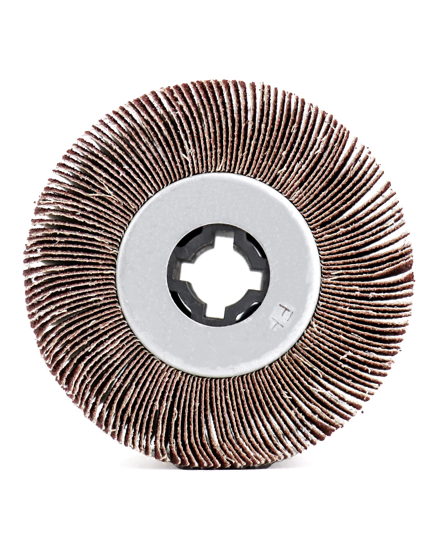 QWORK Flap Sanding Wheel, 2 Pack Wire Drawing Polishing Wheel, Aluminum Oxide Drum Burnishing Brush, 4.5" x 4" with 3/4"-4 Keyway (60 grit), Remove Rust/Weld Burr/Grinding
