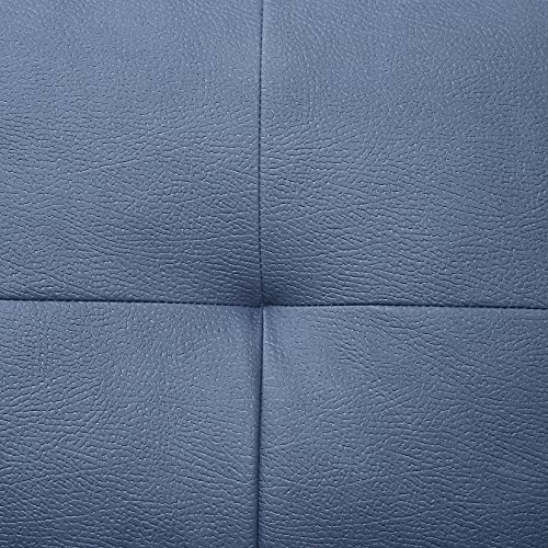 Sectional Sofa with Pull-Out Sleeper, HABITRIO Solid Wood&Blue Fabric Upholstered 97" L-Shaped Sofa Bed&Reversible Storage Chaise Lounge, Side Table Armrest w/ 2 Ottoman, Seating Couch for Living Room