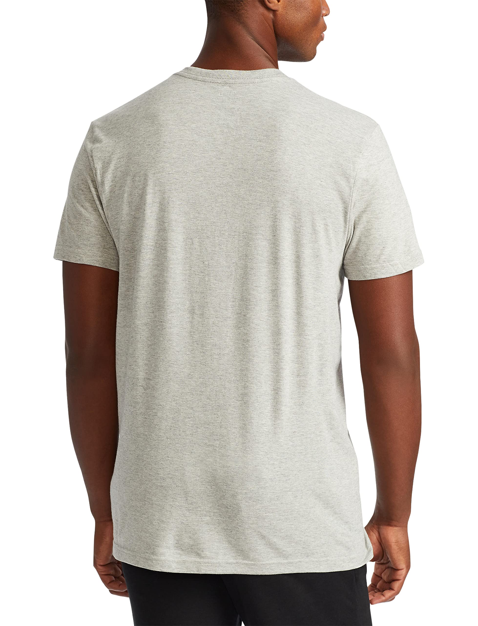 POLO RALPH LAUREN Men's Classic Fit Cotton V-Neck Tee, Andover Heather/Polo Black, Madison Heather/Polo Black, Polo Black/Red, Large
