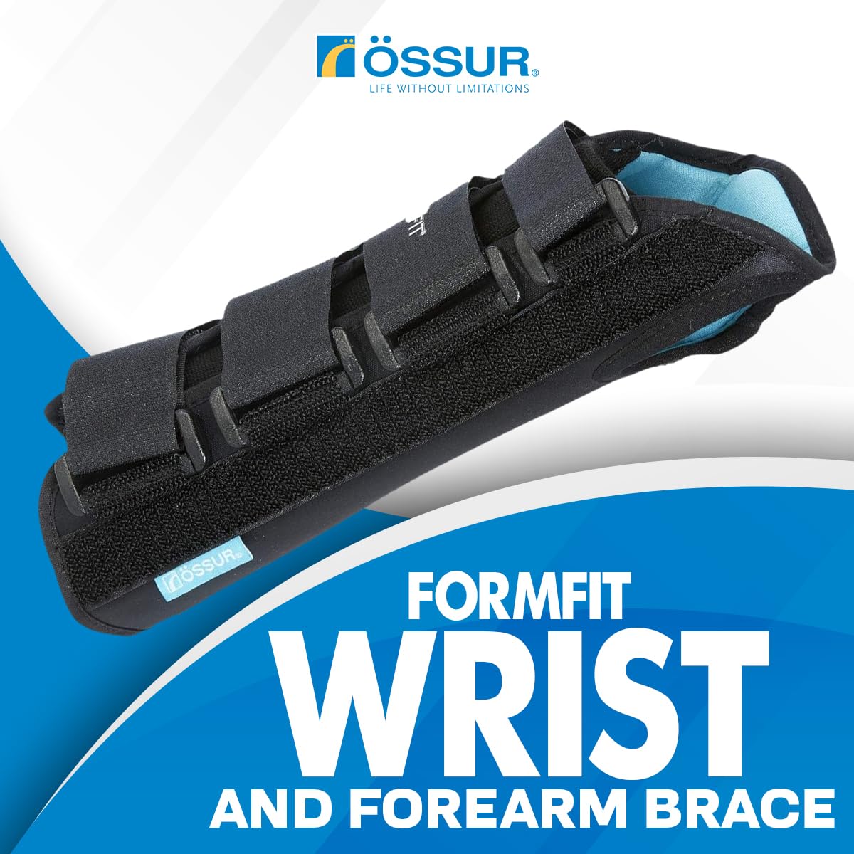 Ossur Formfit Wrist & Forearm Brace for Tendonitis, Carpel Tunnel, Post Cast Healing and Soft Tissue Injuries | Wrist Immobilization, Breathable Material, Custom Fit | 10" Version (Right, X-Small)
