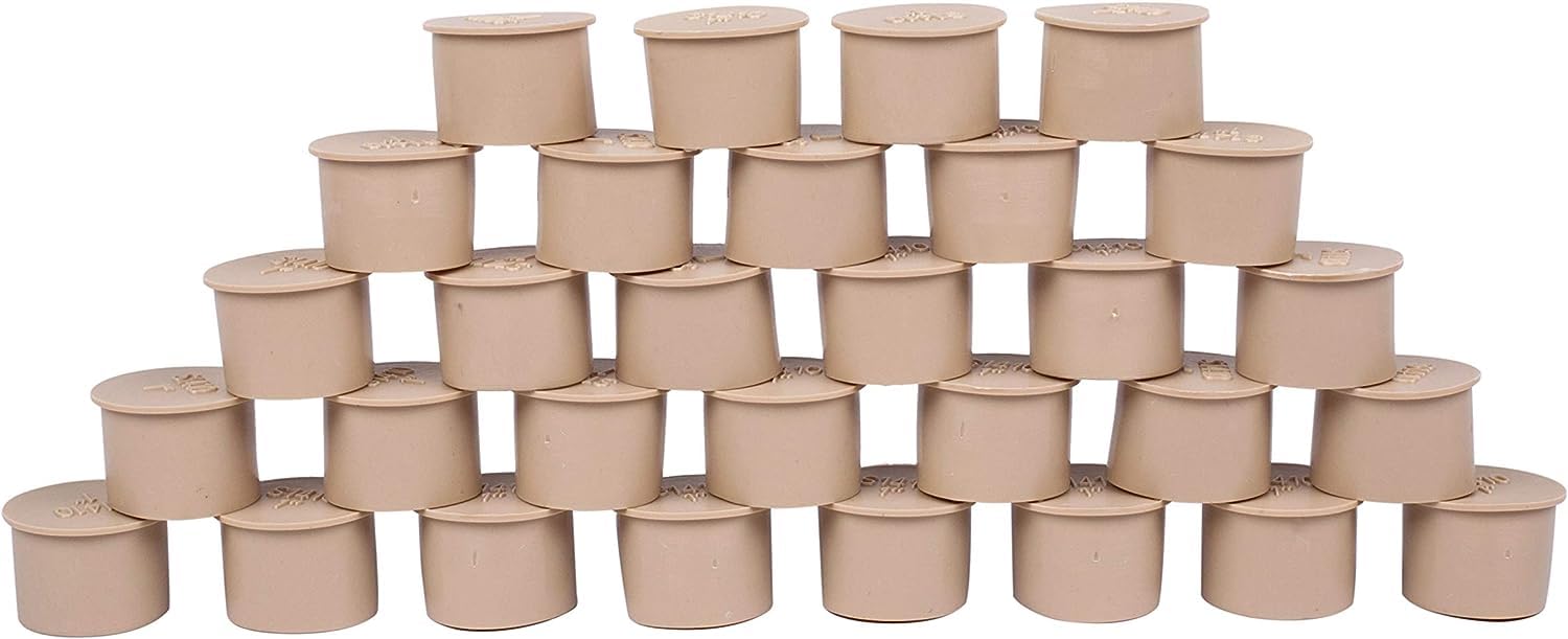 Pool Fence Hole Cover Deck Patio Ground Caps (30, Almond Beige)