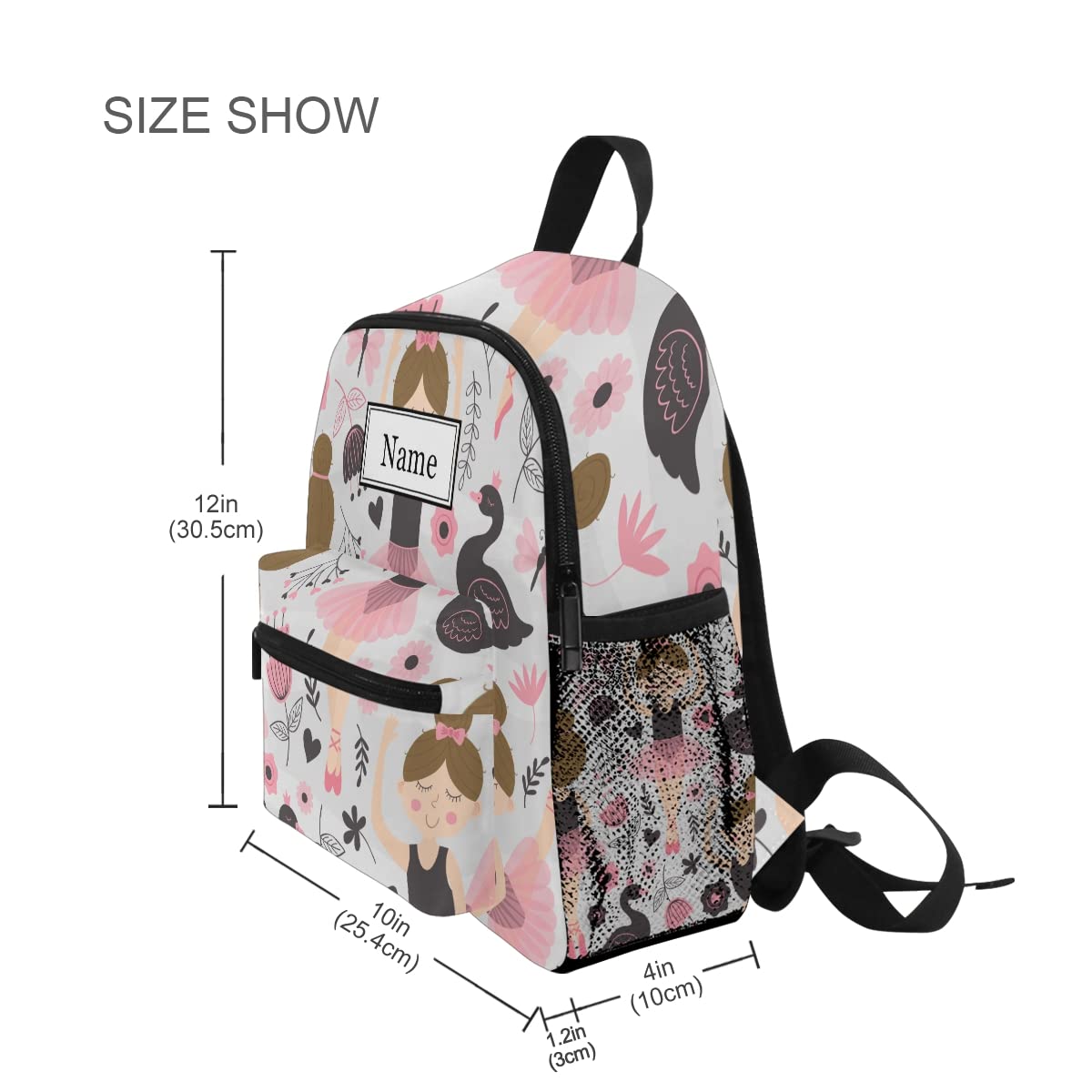 SUABO Custom Ballet Girl Toddler Backpack for Boy Girl Pink Preschool Bag for Children Personalized Kid's Name Bookbag