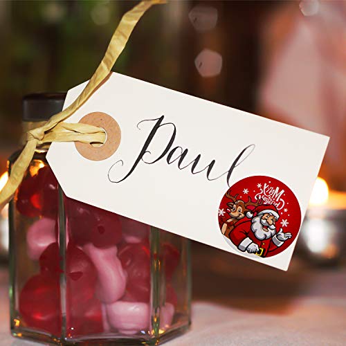 SAVITA 500 Pieces 3.8 cm Christmas Sticker Label, Envelope Stickers Presents Decorative Stickers Party Decoration Christmas Labels (5 Models)