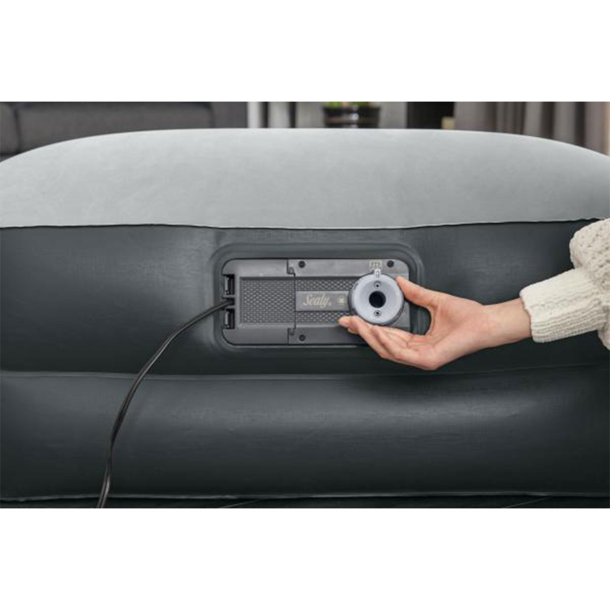 Sealy Tritech 16” Twin Sized Inflatable Air Mattress Bed with Built-in Pump, Storage Bag, and Repair Patch for Indoor and Outdoor Use